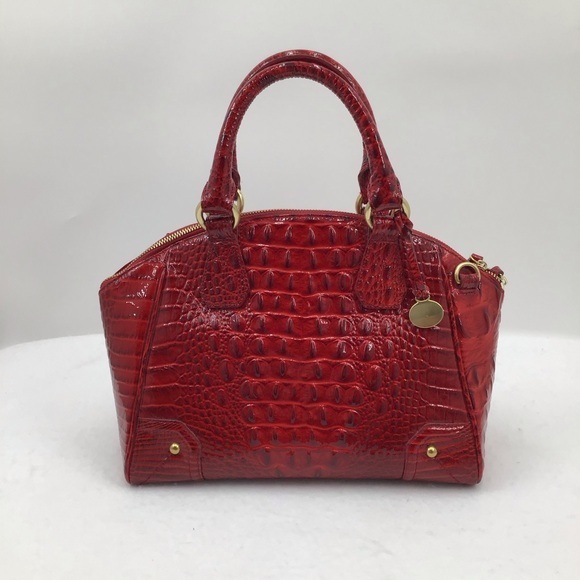 Brahmin | Bags | Brahmin Rare Red Crocodileembossed Satchel | Poshmark